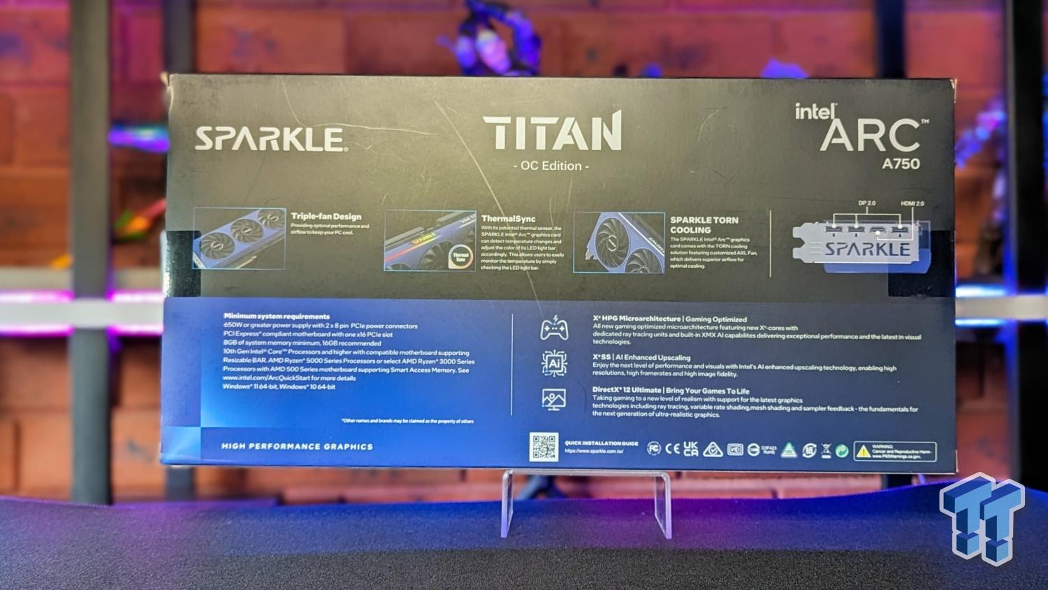 SPARKLE Intel Arc A750 TITAN OC Edition Review