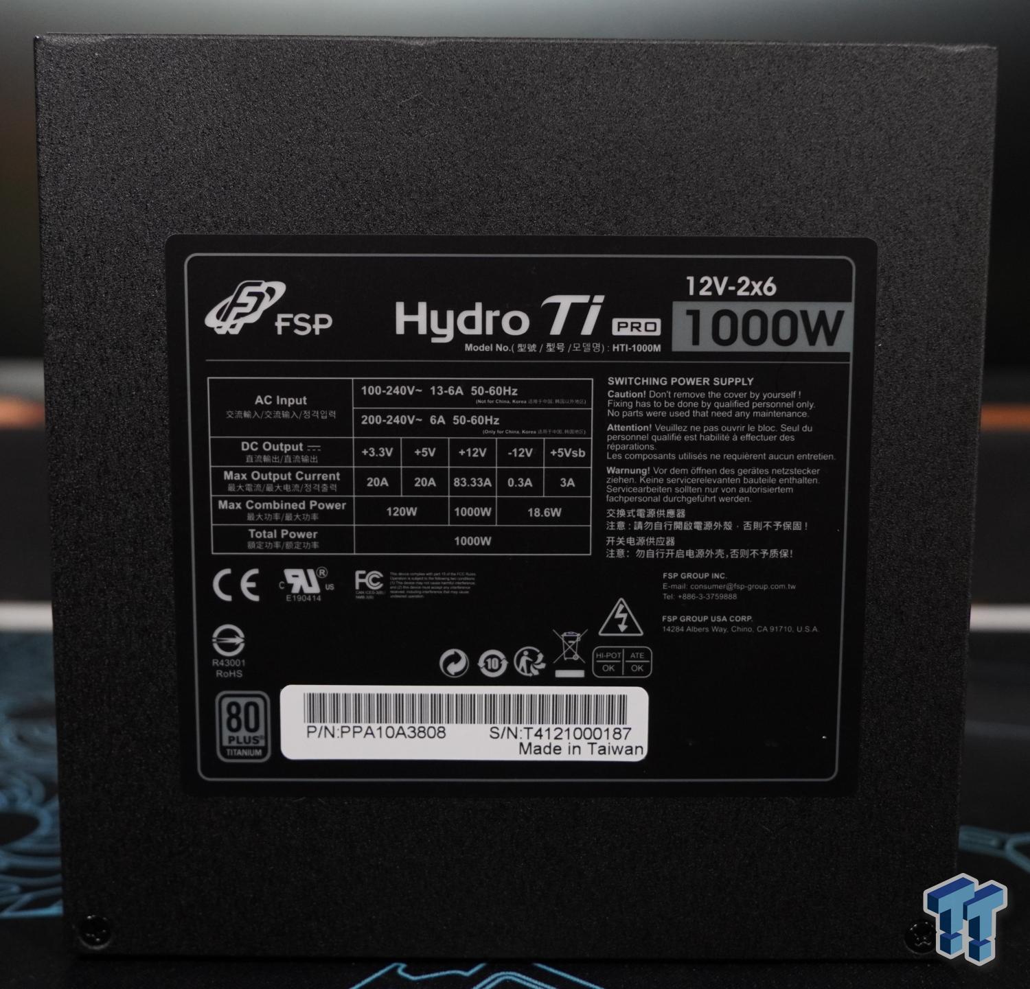FSP Hydro Ti Pro 1000w 80 PLUS Titanium ATX 3.0 PSU Review