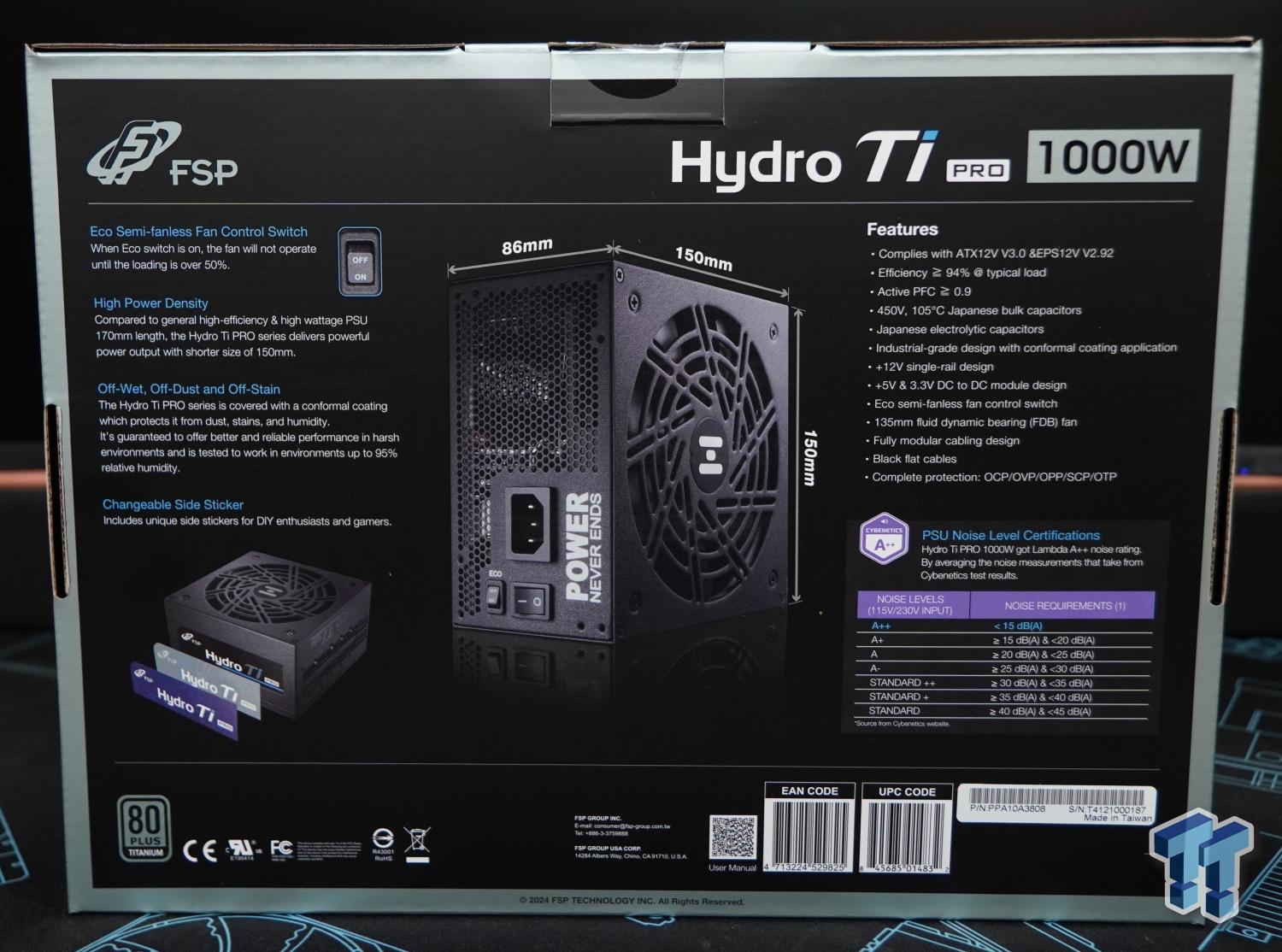FSP Hydro Ti Pro 1000w 80 PLUS Titanium ATX 3.0 PSU Review