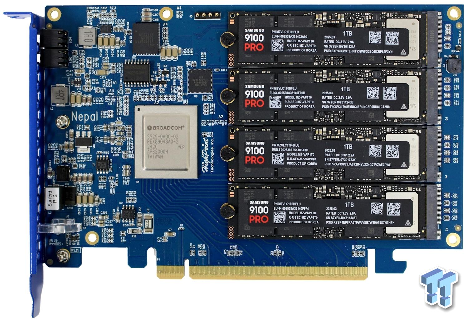 HighPoint Rocket 7604A Gen5 x16 NVMe RAID AIC Review - Half the Size ...