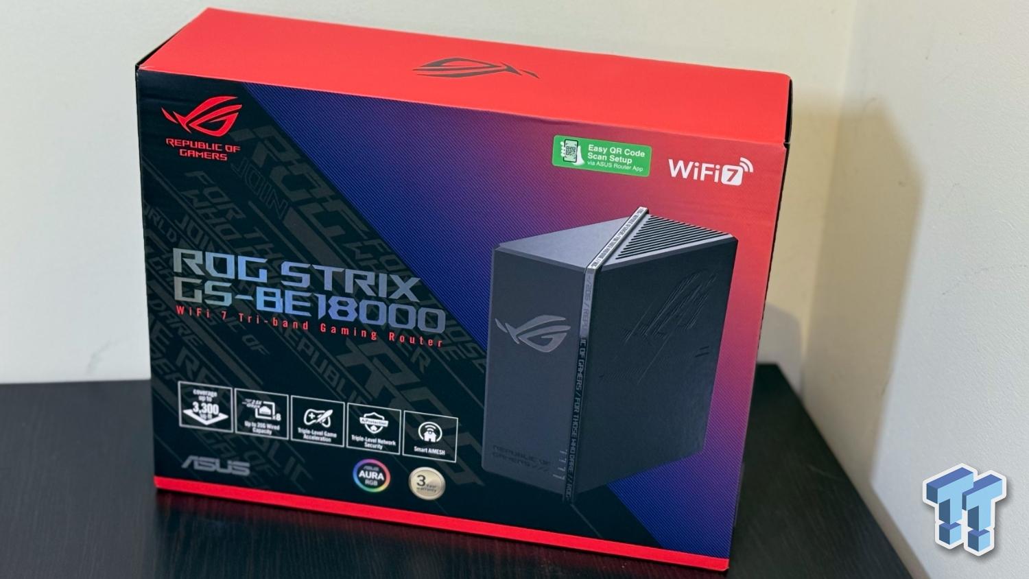 ASUS ROG STRIX GS-BE18000 Wi-Fi 7 Tri-Band Gaming Router Review - Fast ...