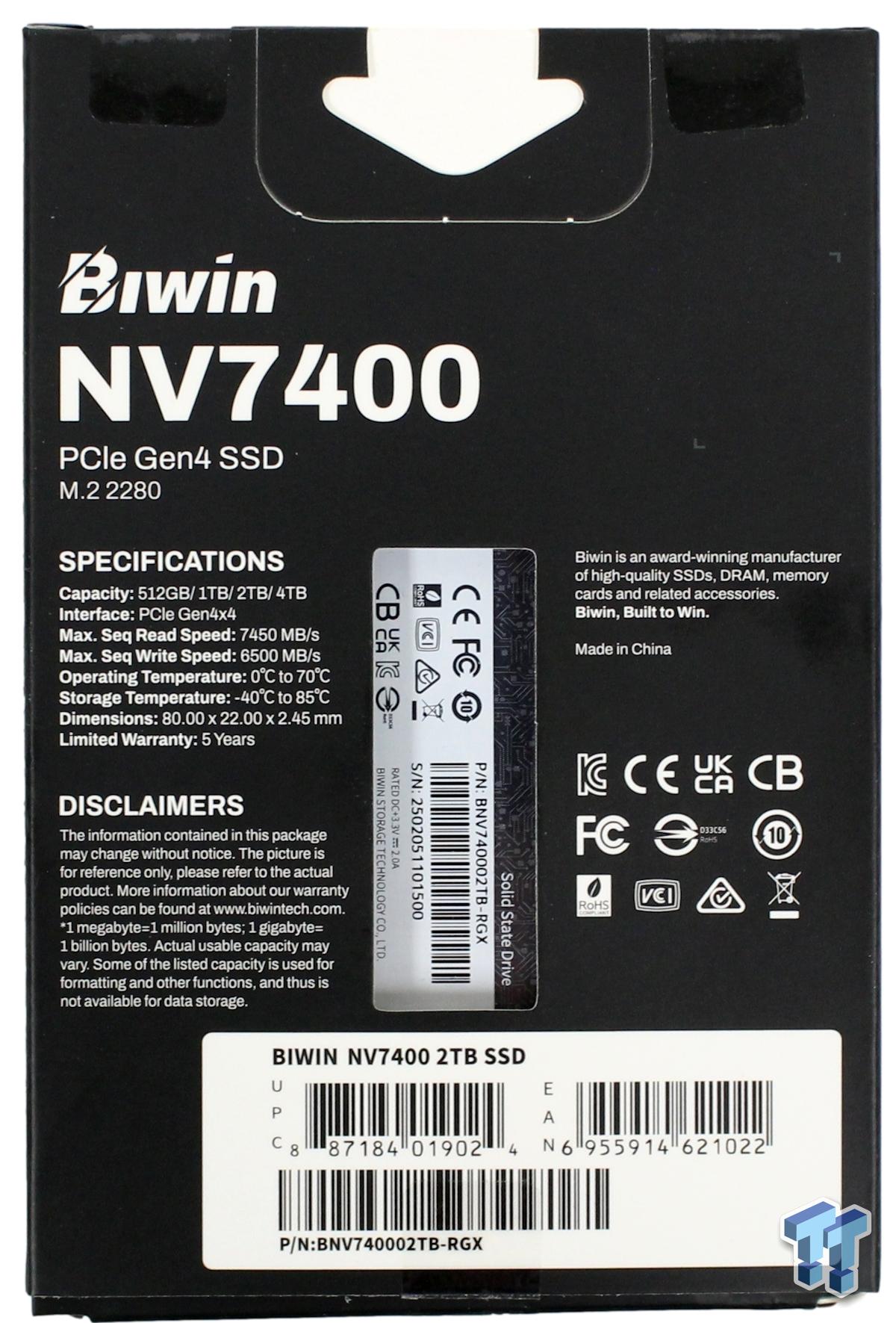 Biwin Black Opal NV7400 2TB SSD Review - Mainstream Value Champion