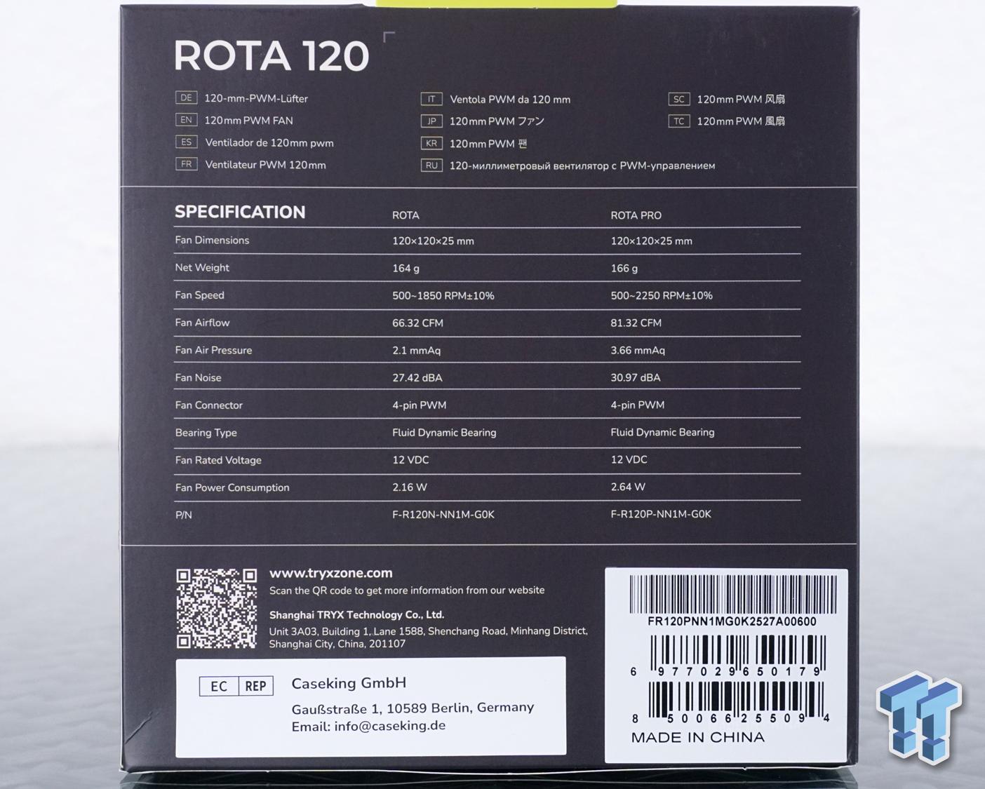 TRYX ROTA Pro 120 Black Cooling Fan Review