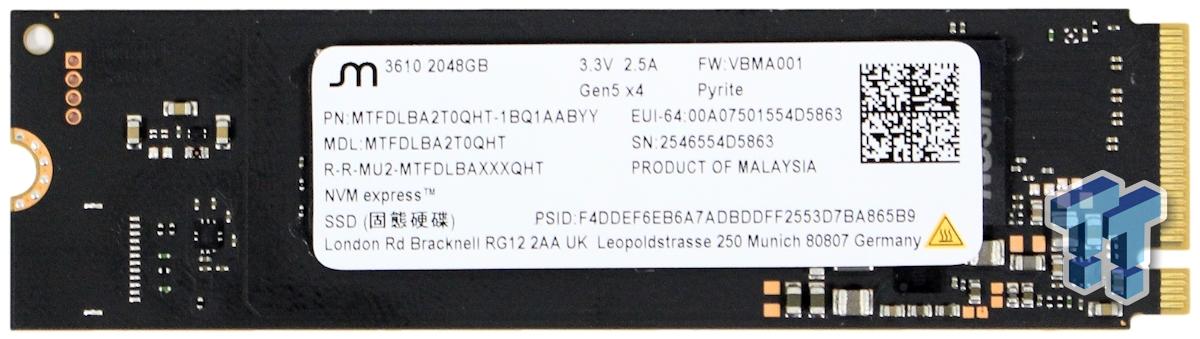 Micron 3610 2TB SSD Review - DRAMless QLC at 11,000 MB/s