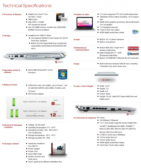 ViewSonic ViewBook Pro VNB131S 13.3-inch Notebook