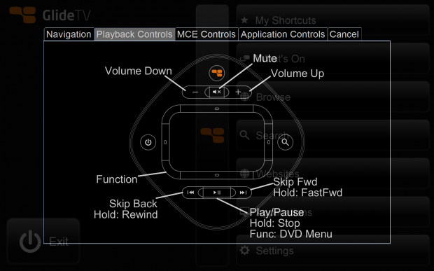 GlideTV Navigator Wireless Media Remote w/ Touchpad