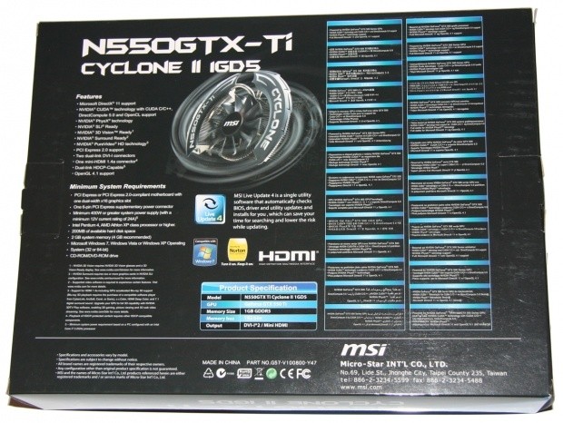 MSI GeForce GTX 550 Ti 1GB Cyclone II Video Card