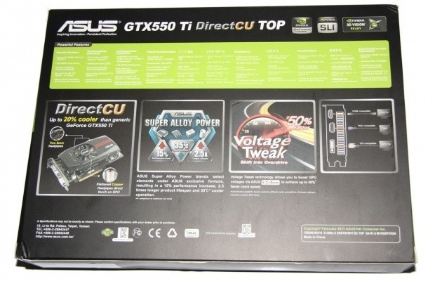 ASUS GeForce GTX 550 Ti DirectCU TOP Overclocked Video Card Review