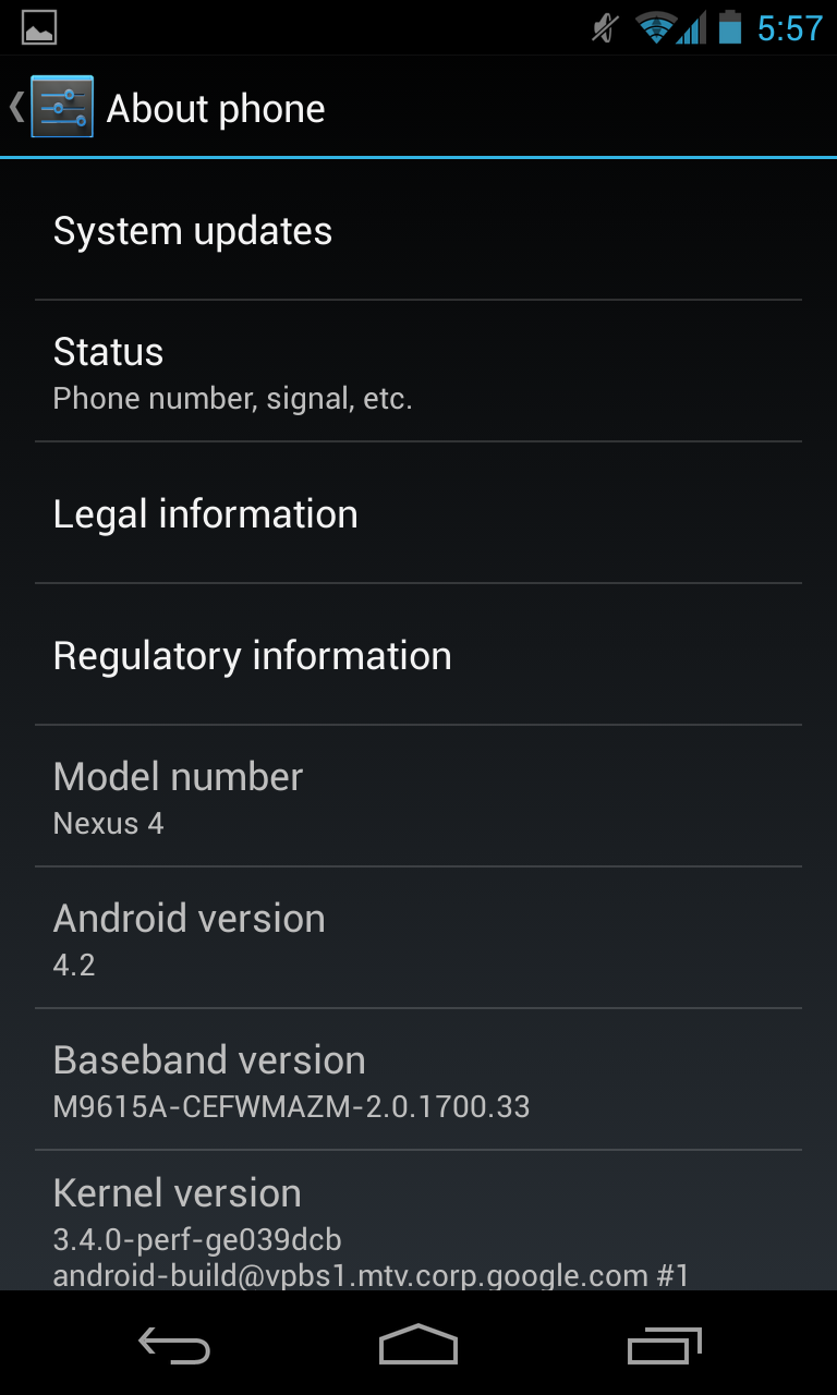 Nexus 4 Update