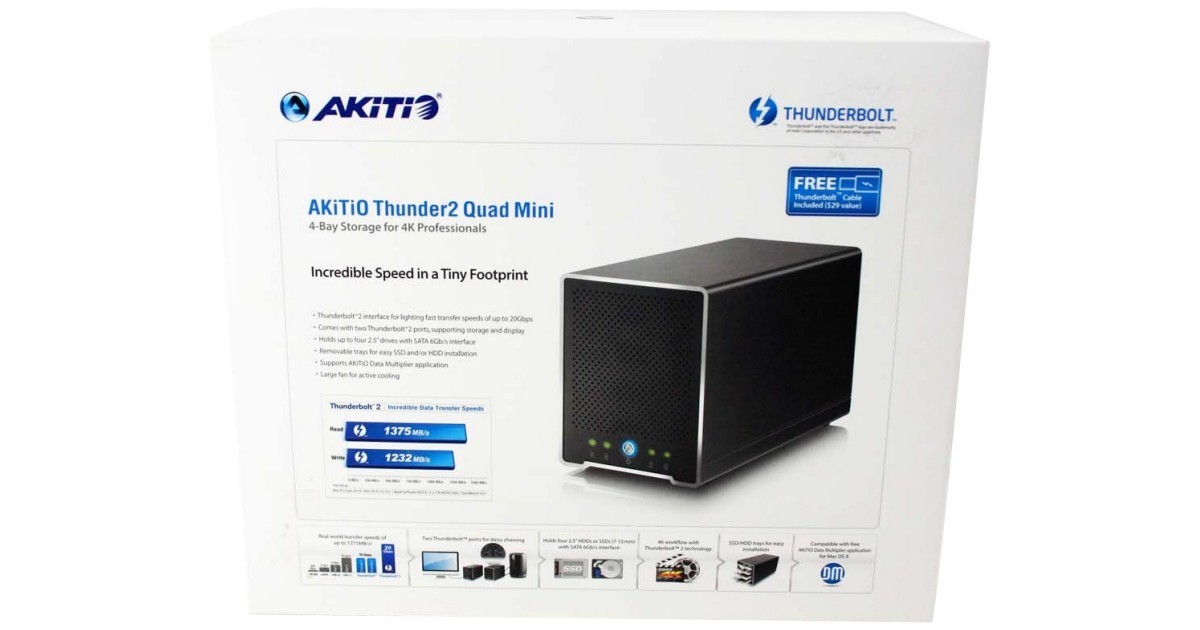 Akitio Thunder2 Quad Mini External Storage Enclosure Review