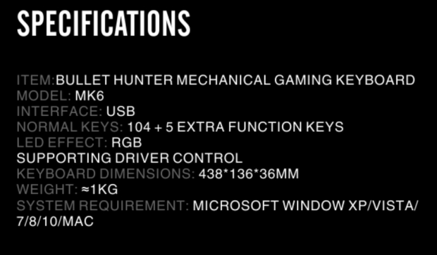 1stPlayer Bullet Hunter MK6 Gaming Keyboard Review