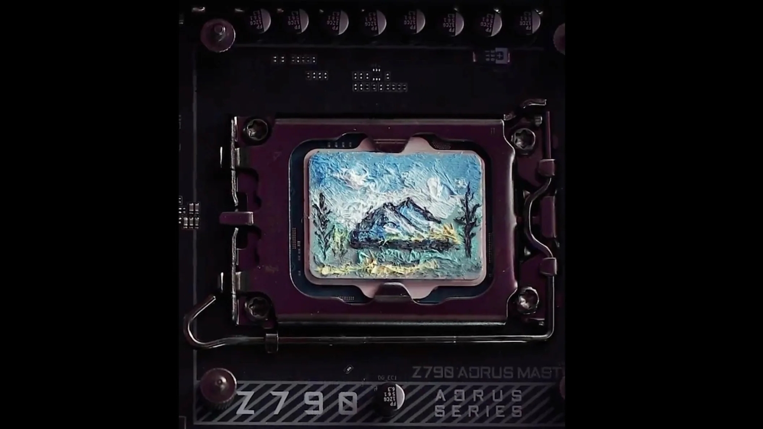 Cooler Master's Cyrofuze thermal paste has been used to paint a CPU mural