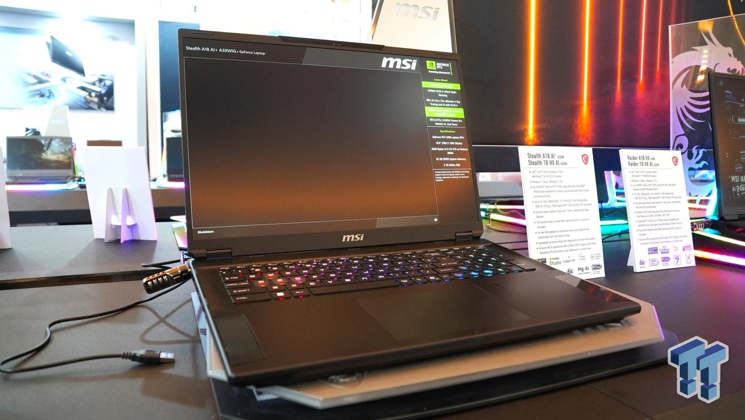 MSI Titan, Raider, Vector, Stealth laptops: all 18-inch displays, up to ...