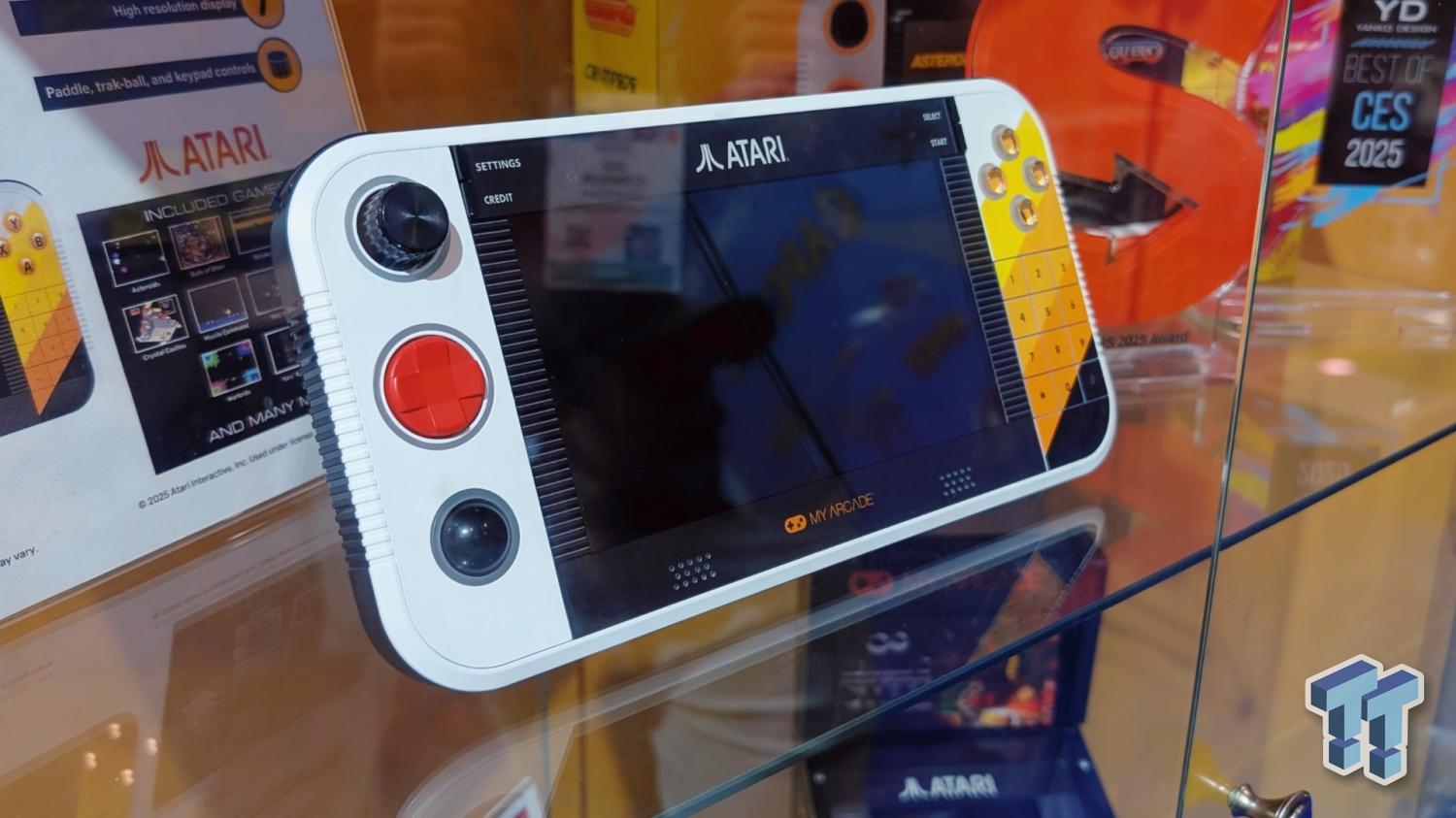 ATARI's new Gamestation Go handheld includes a trackball and Numpad