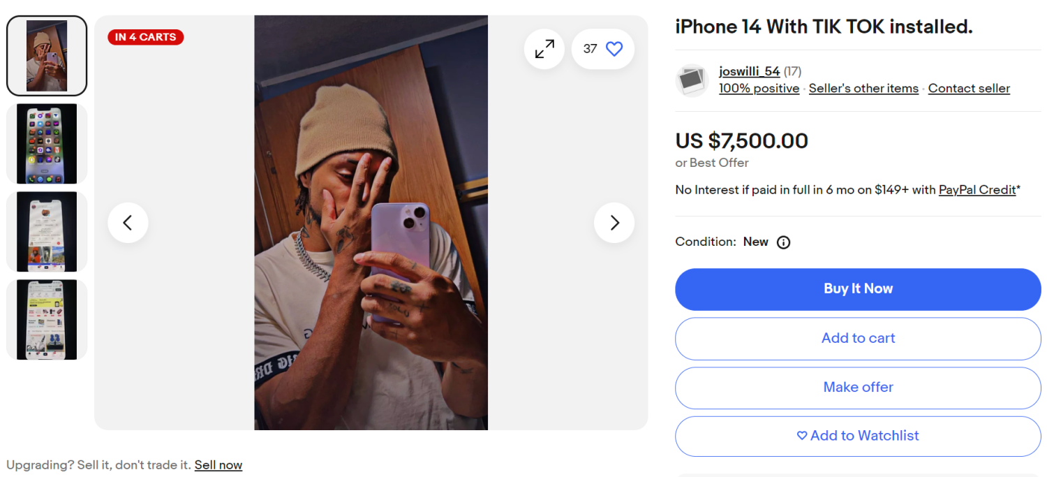 iPhone's with TikTok installed are being sold on eBay for $50,000