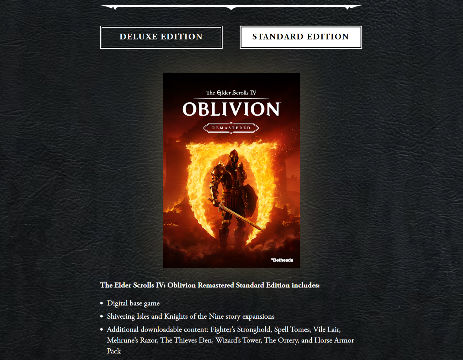 Oblivion Remastered now available: Standard vs Deluxe Editions