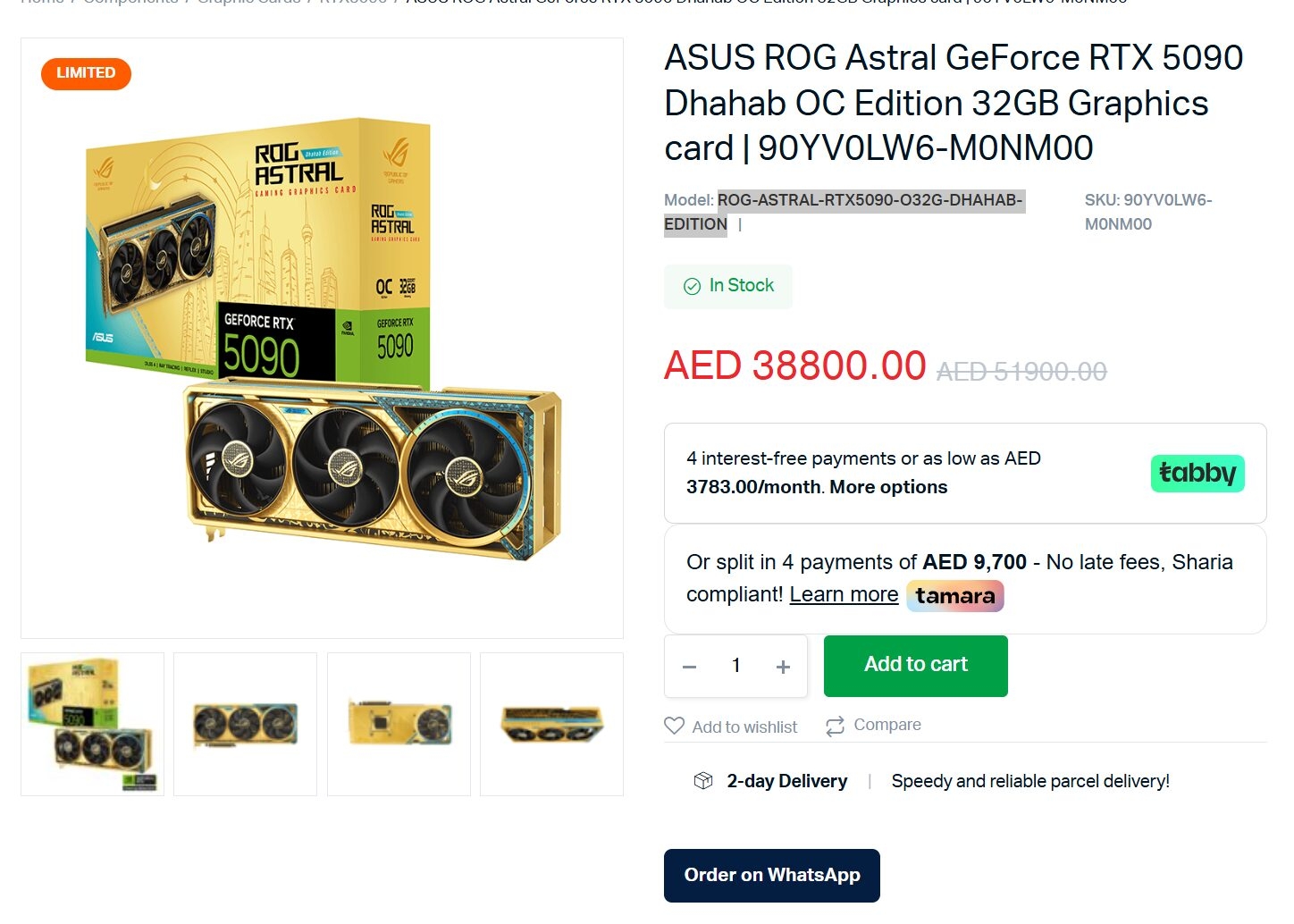 ASUS ROG Astral RTX 5090 'Dhahab Edition' now available: starts at ...