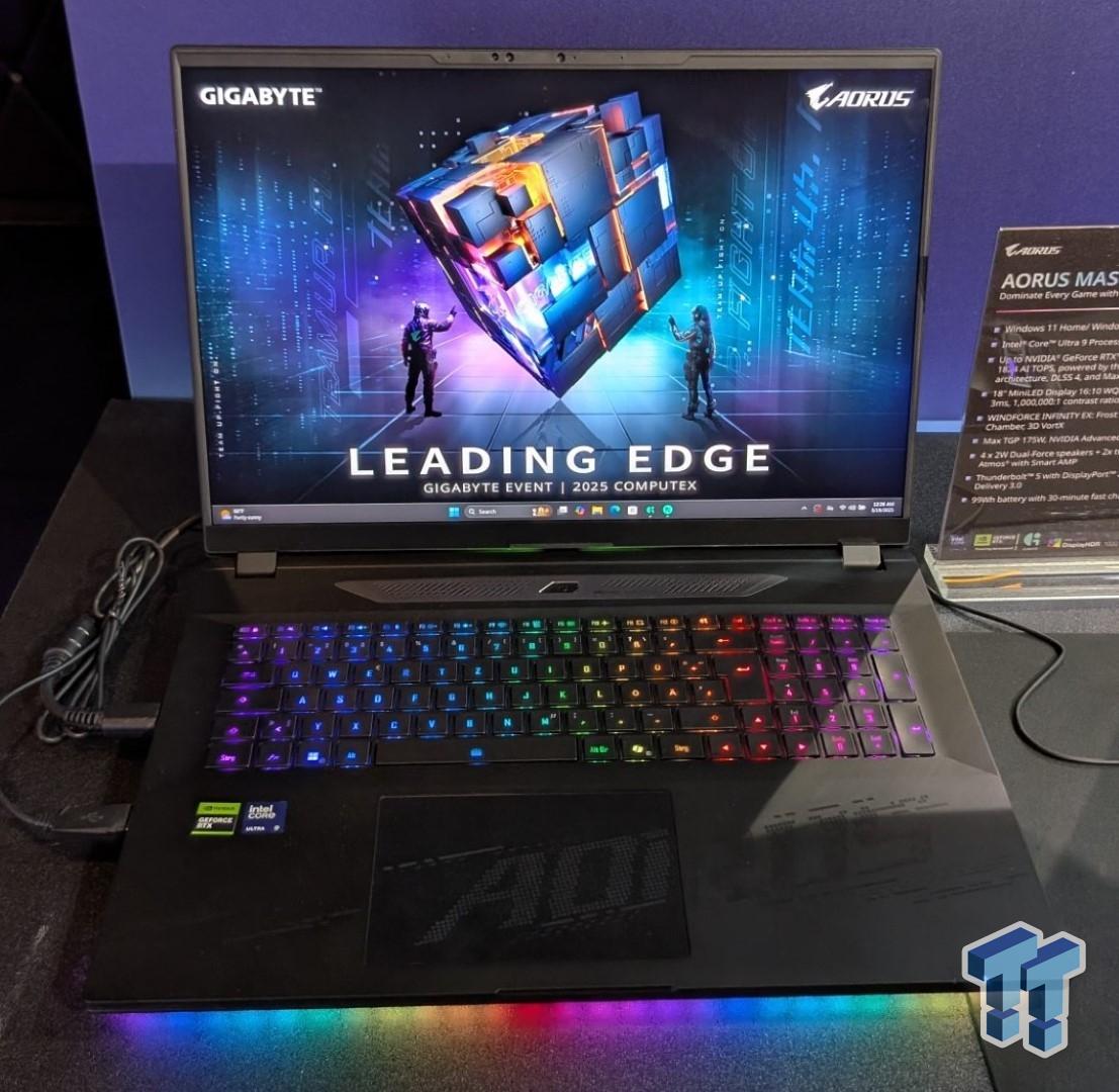 AORUS MASTER 18 gaming laptop shown off at Computex 2025: monster specs ...