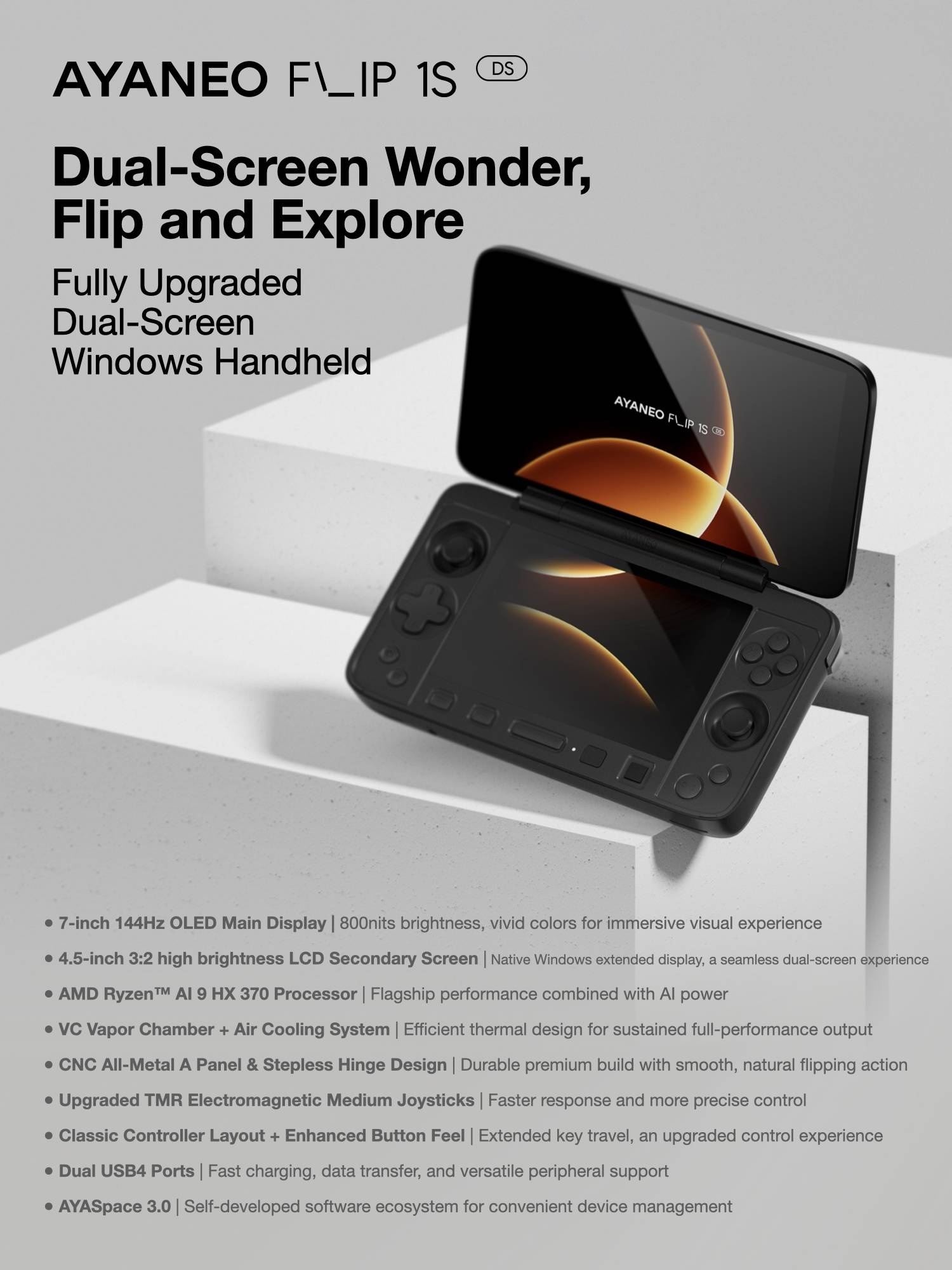 AYANEO's Nintendo DS inspired FLIP 1S DS features the Ryzen AI 9 HX 370 ...