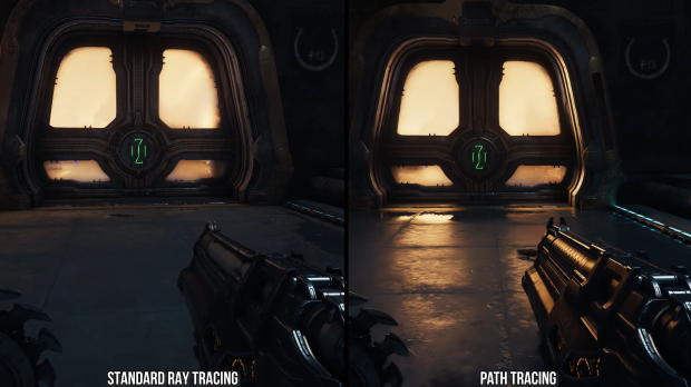 DOOM: The Dark Ages path tracing upgrade vs standard ray-tracing