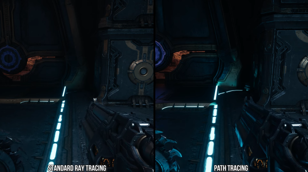DOOM: The Dark Ages path tracing upgrade vs standard ray-tracing