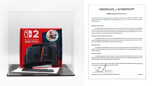 GameStop stapler that ruined a Switch 2 display is up for auction ...