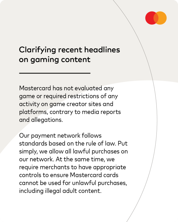 Report: Mastercard's policies led to adult game censorship, processors ...