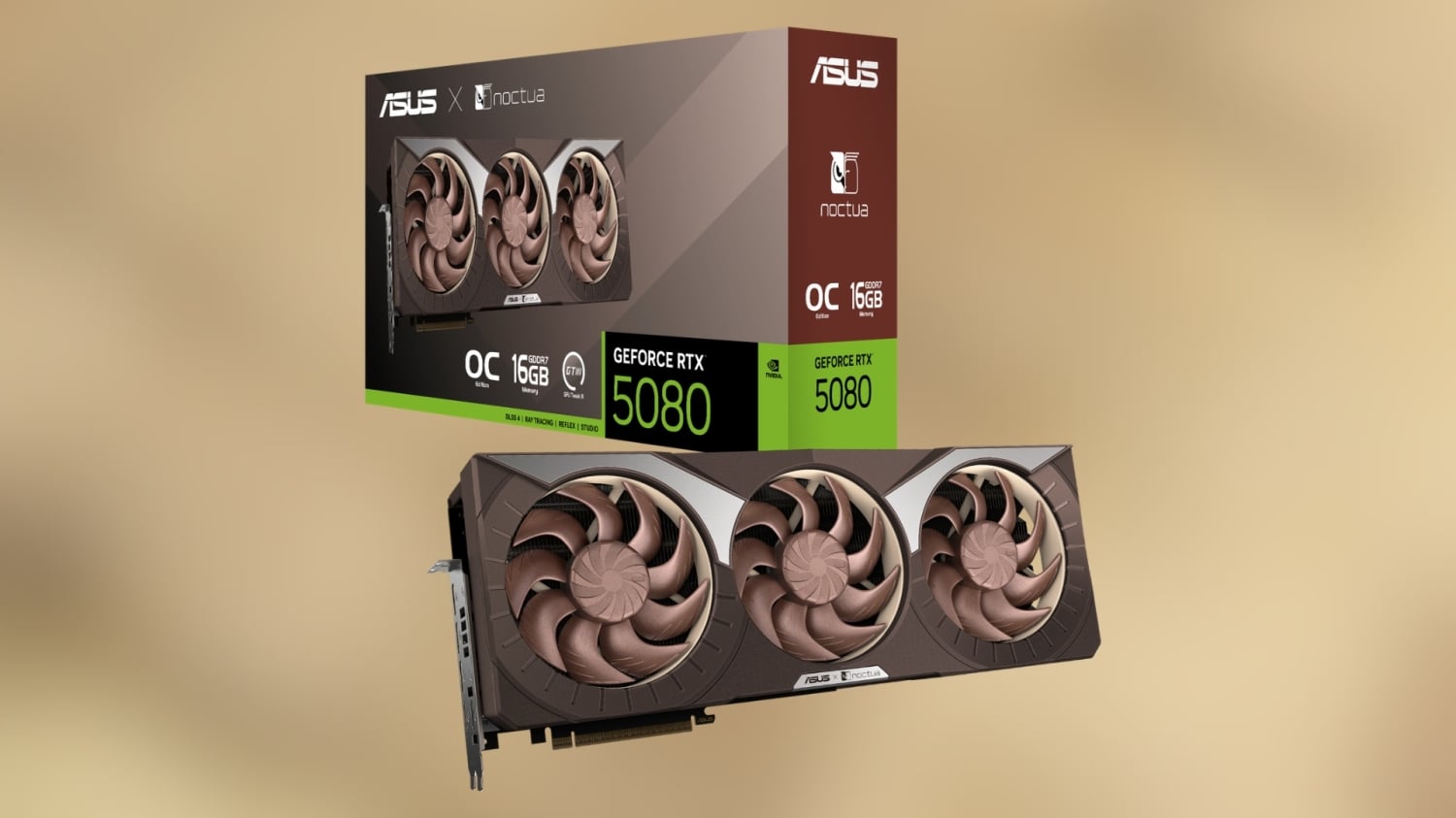 ASUS's GeForce RTX 5080 Noctua Edition is a quad-slot GPU with ...