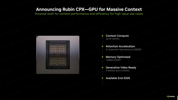 NVIDIA Rubin CPX GPU to feature 128GB GDDR7 memory, launches end of 2026