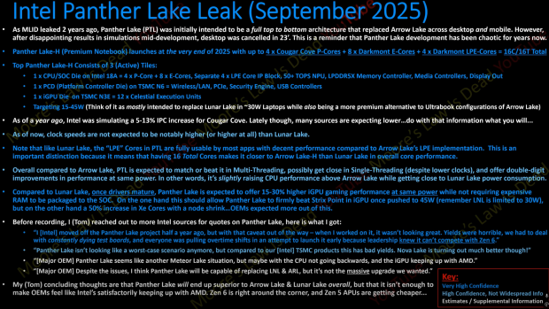 Intel Panther Lake laptop CPU leaks: 16C/16T, upgraded GPU, fabbed on ...