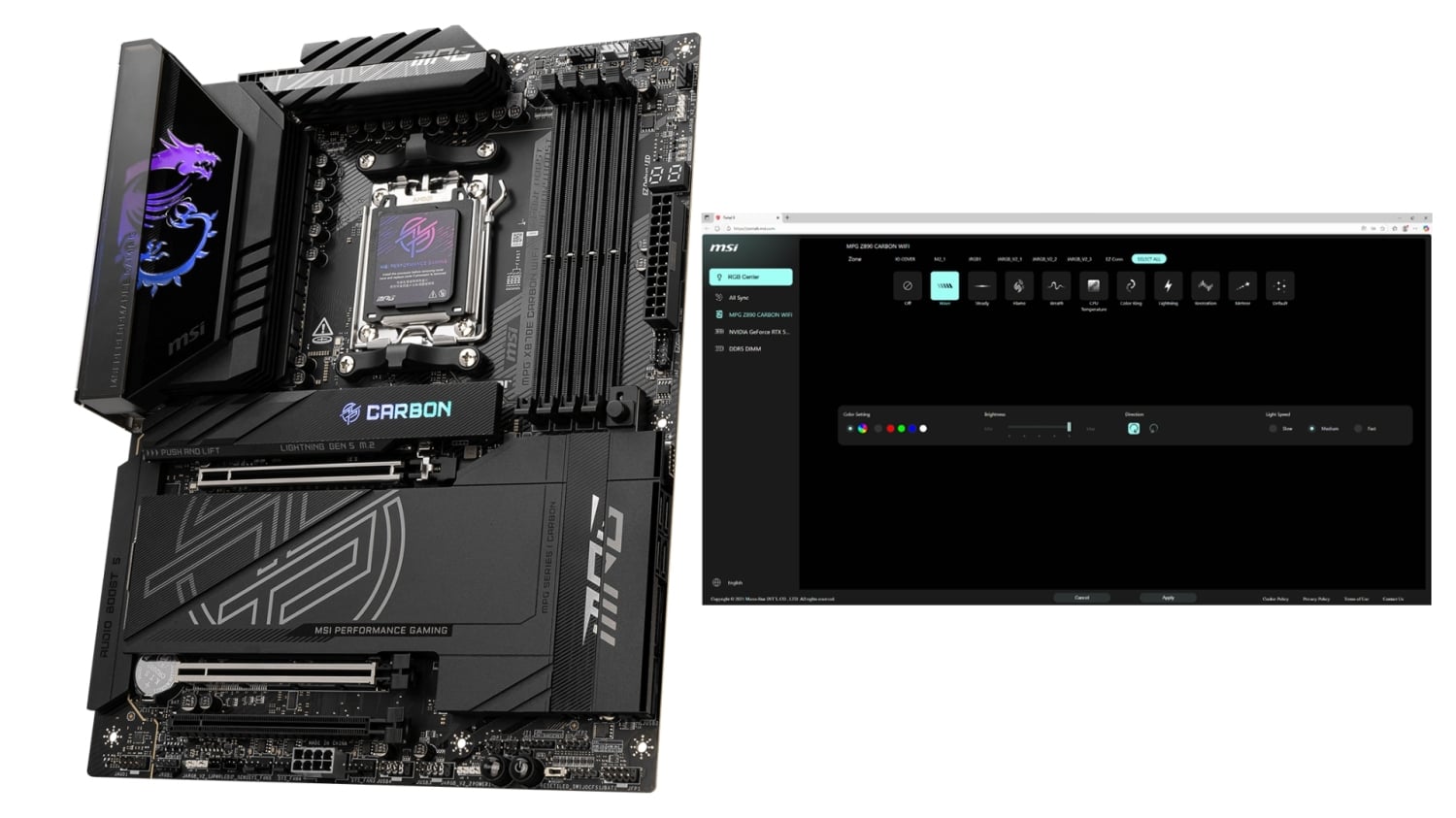 MSI now lets you adjust your PC's RGB lighting by opening up a browser page