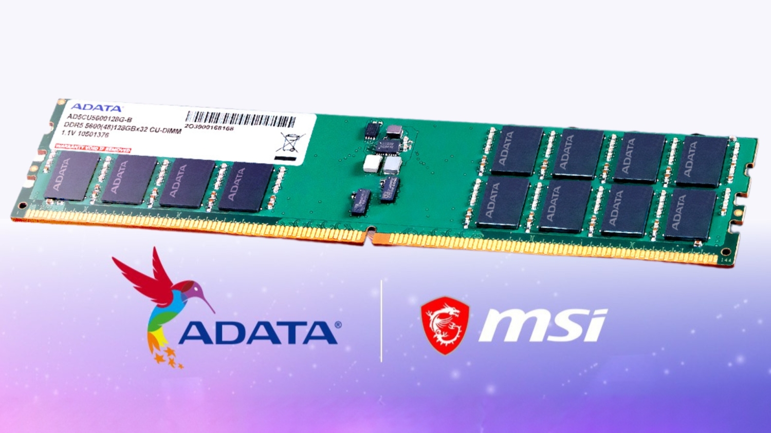 ADATA and MSI announce the world's first 128GB DDR5 CUDIMM memory module