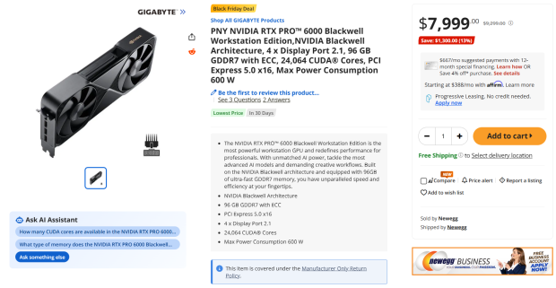 NVIDIA's monster RTX PRO 6000 workstation GPU with 96GB GDDR7 drops to ...