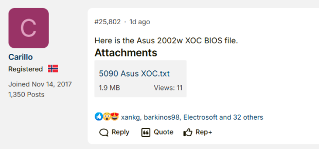 ASUS's monster 2002W XOC BIOS leaks, but this bad boy XOC BIOS isn't ...