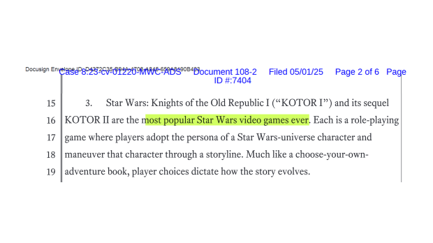 KOTOR I & II declared the 'most popular Star Wars games ever' months ...