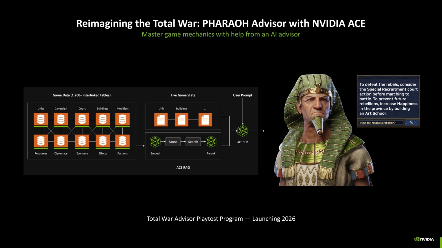 NVIDIA and Creative Assembly bring NVIDIA Ace and AI advisors to Total War