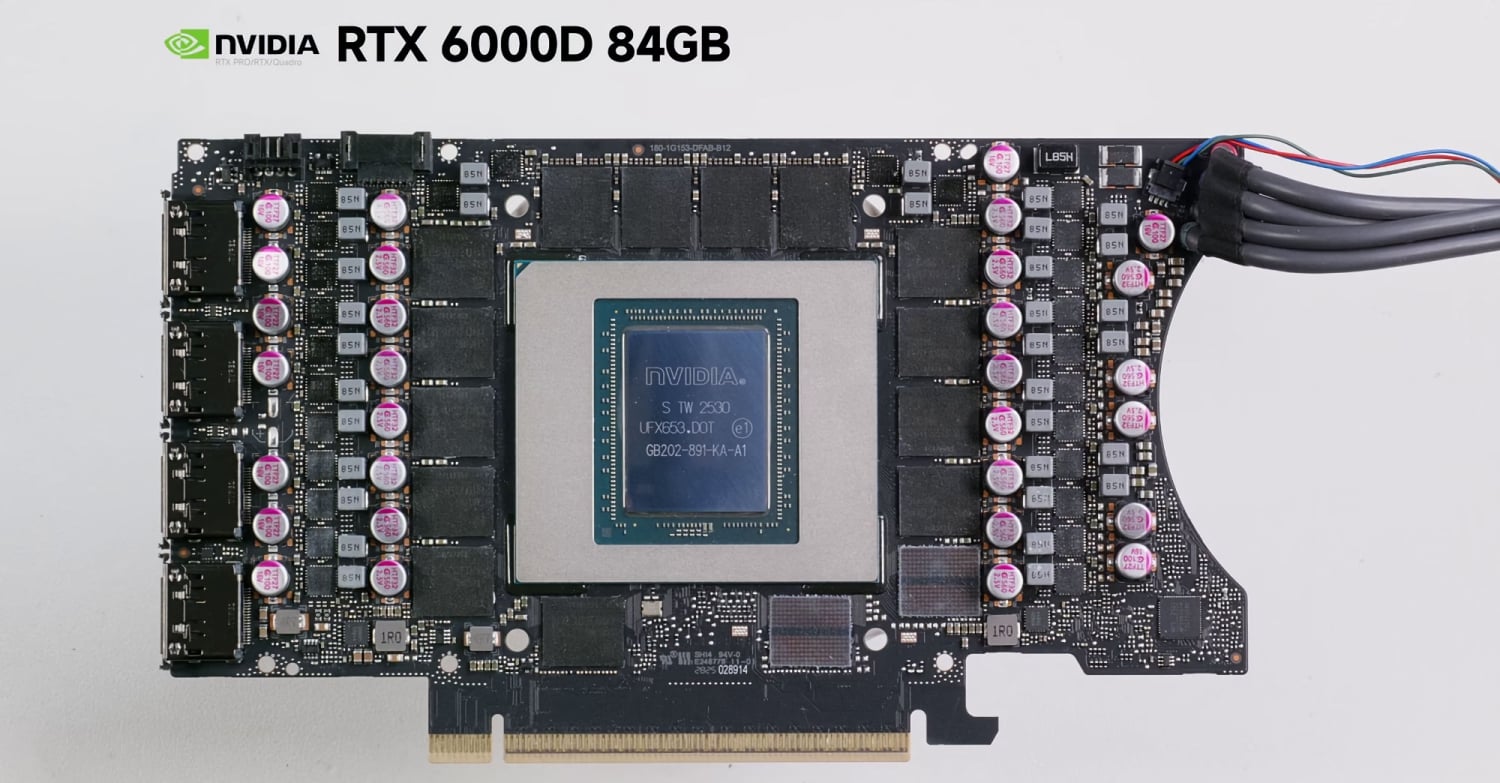 NVIDIA's new RTX 6000D appears in teardown: 84GB GDDR7 in China ...