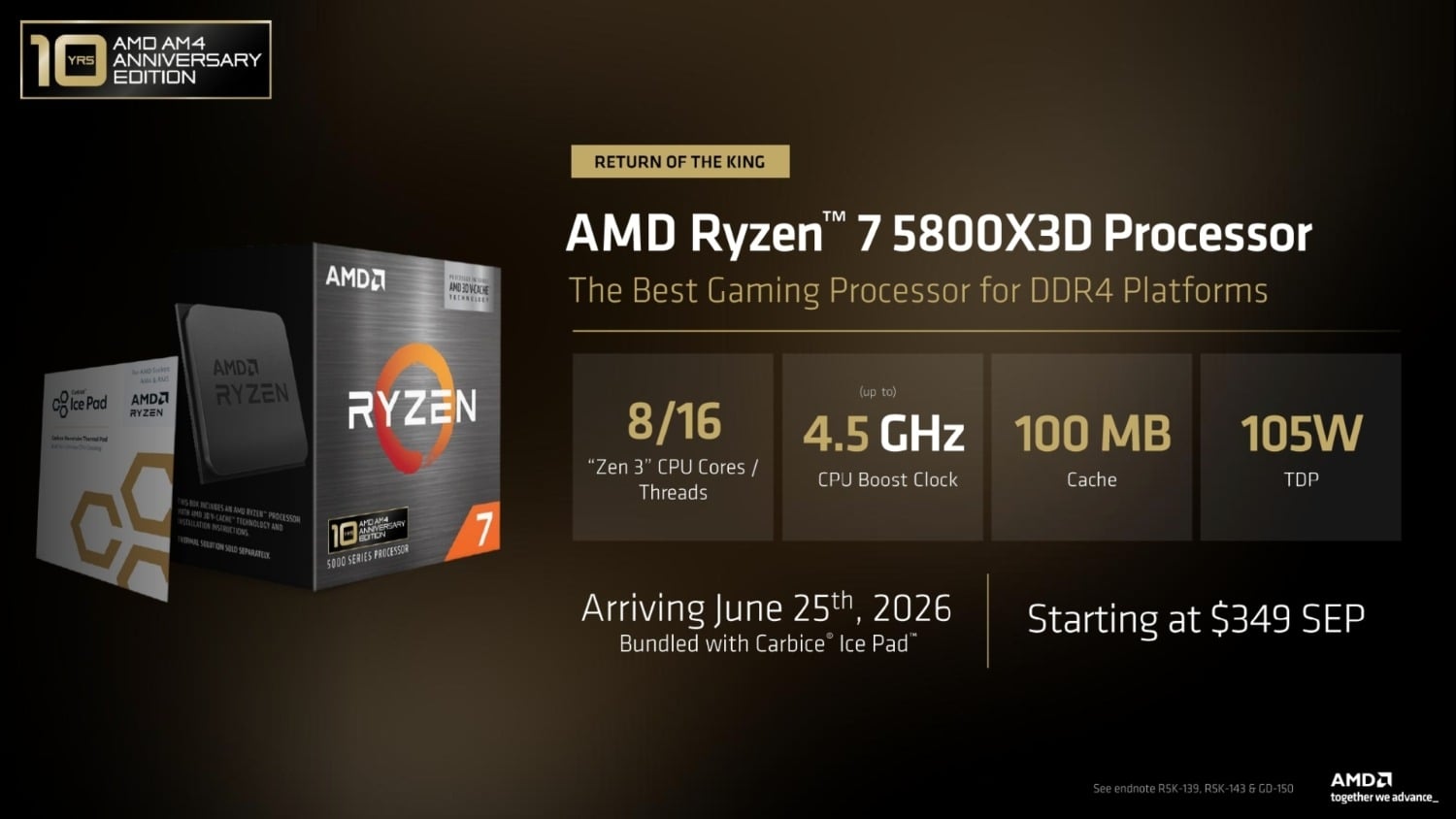 AMD Ryzen 7 5800X3D 10th Anniversary Edition confirmed, the AM4 gaming ...