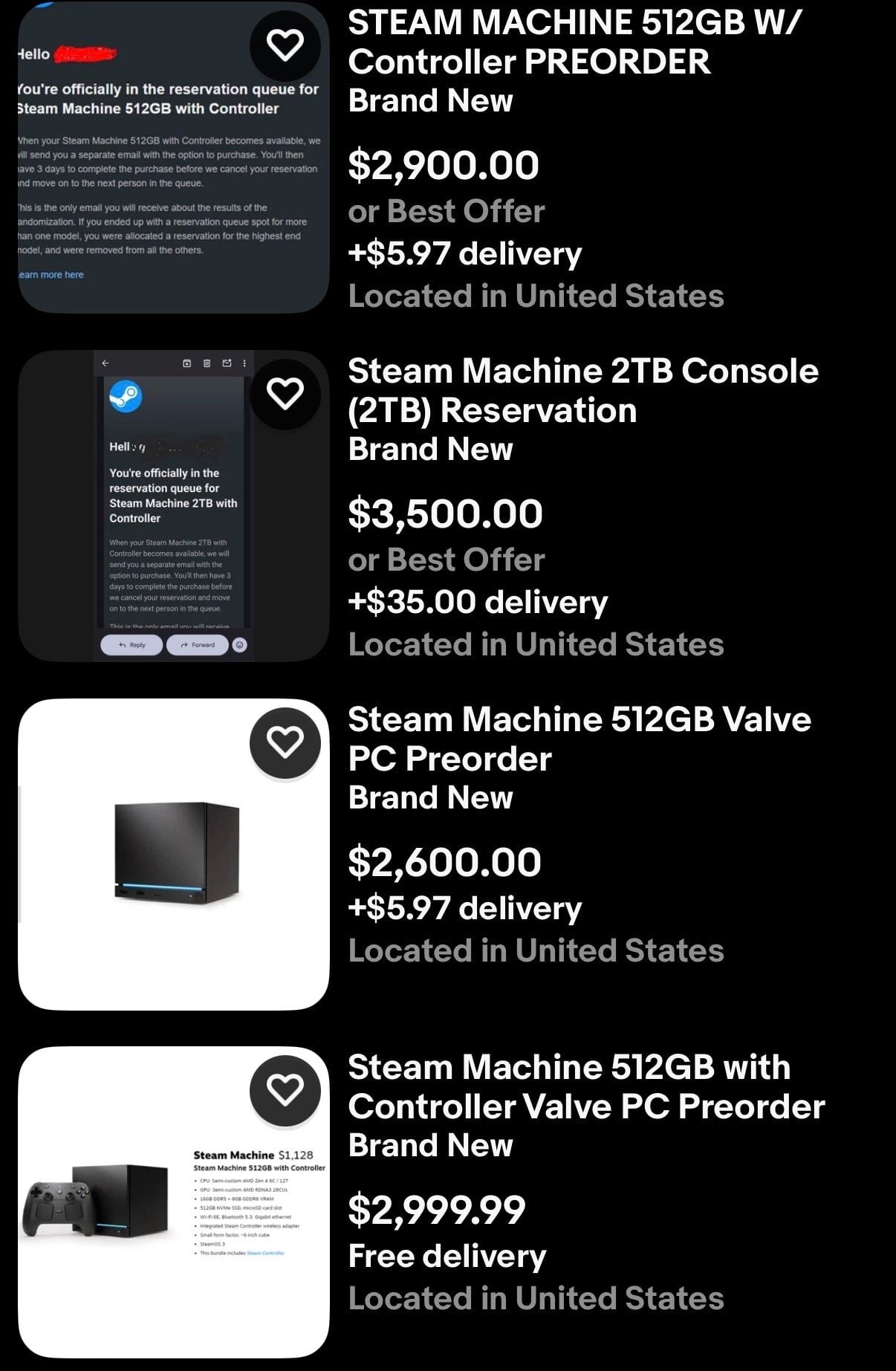 Scalpers are already selling the Steam Machine for over $3000 on eBay ...