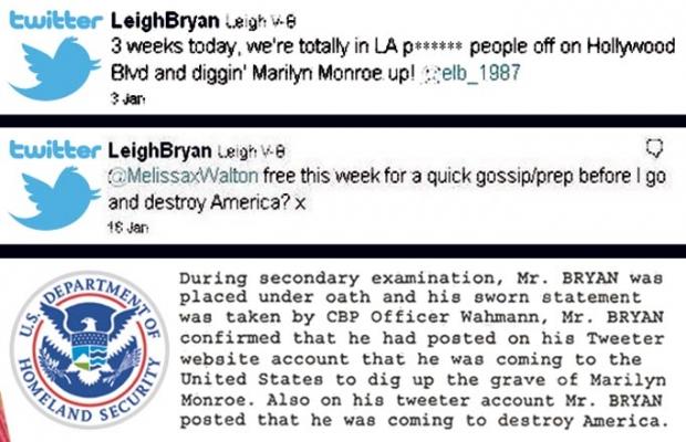 A single tweet stops a couple from being allowed to enter the U.S.