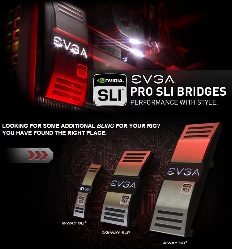 EVGA shows off Pro SLI bridge that will bring the bling to your GPUs