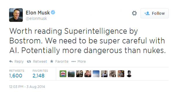 Elon Musk says that AI could be 'more dangerous than nukes' Elon Musk says that AI could be 'more dangerous than nukes'