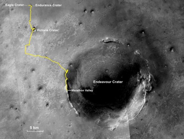NASA's Opportunity rover passes marathon mark while traveling on Mars