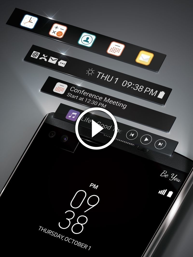 LG's new V10 smartphone has two selfie cameras, and shoots 21:9 video