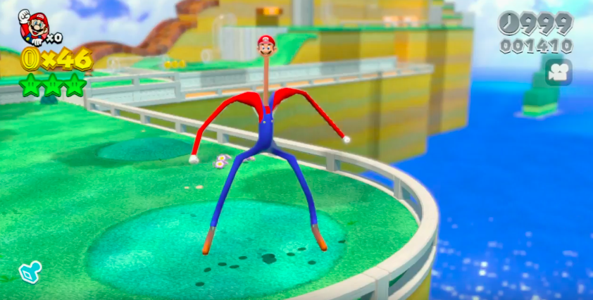 What happens when Mario eats a bad mushroom?