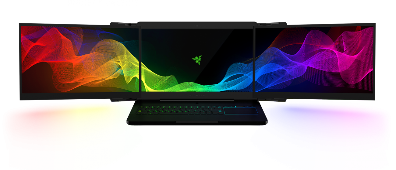 Razer's new gaming laptop has 3 x 17-inch displays