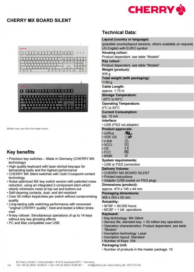 Cherry unveils its new silent mechanical keyboard
