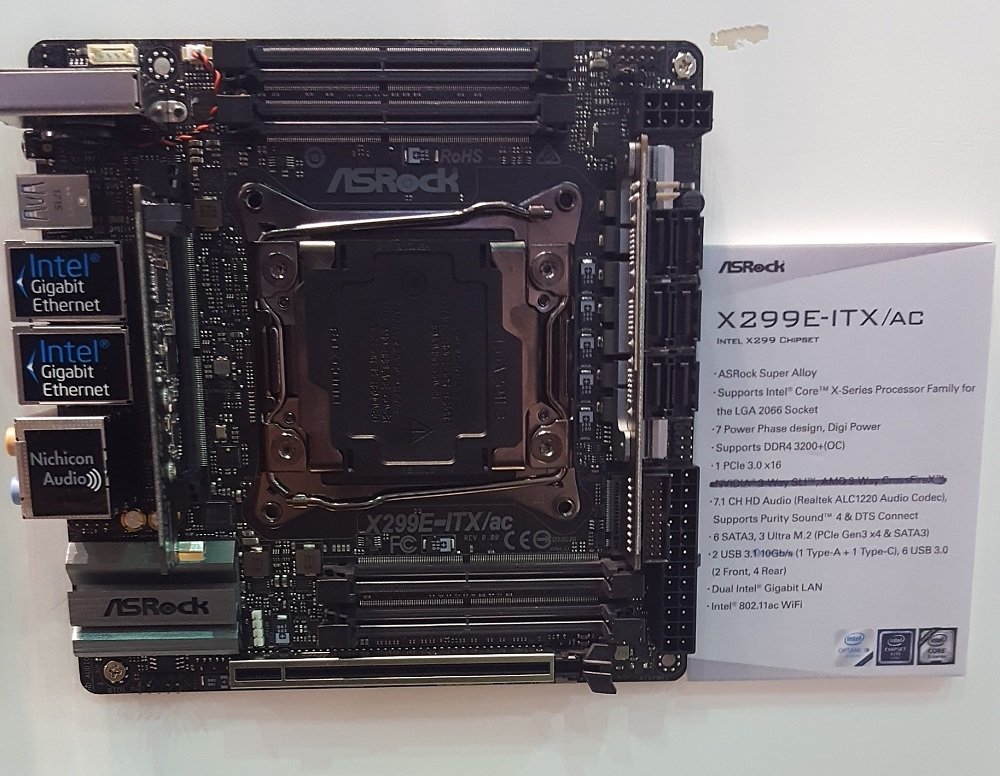 ASRock delivers with an X299 mITX motherboard