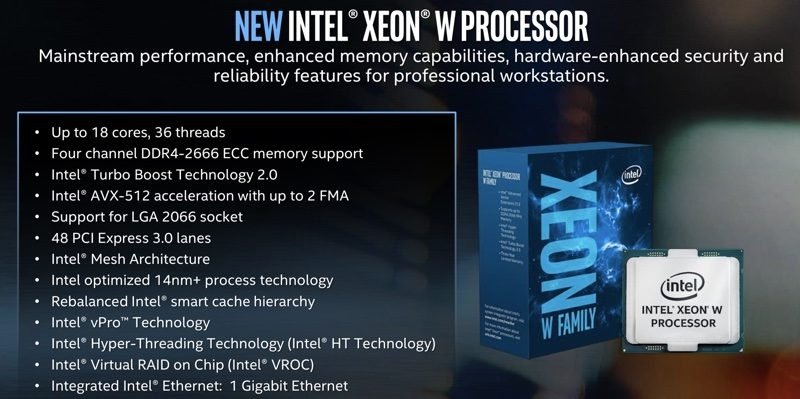 Intel's new Xeon W: built for 'mainstream workstations'