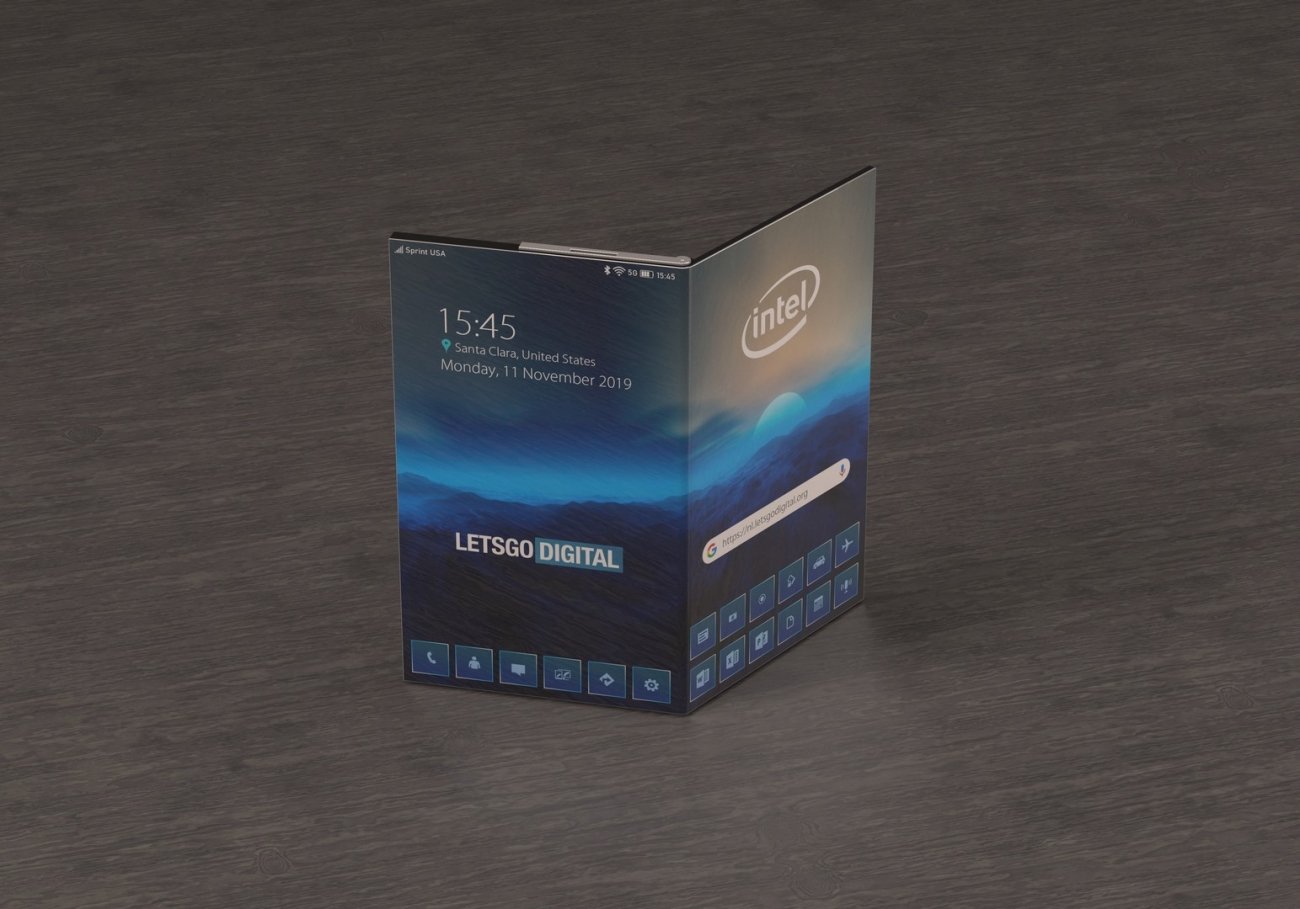 Intel foldable smartphone patent: folds open into a huge tablet PC ...